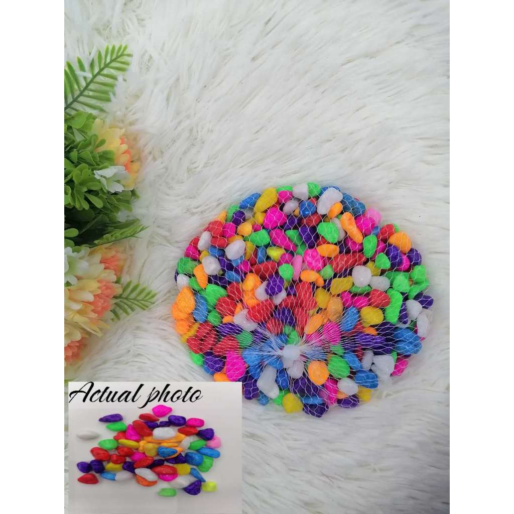 1pack. Mini Rainbow Pebbles Stones Small Chips Gravel Outdoor ...