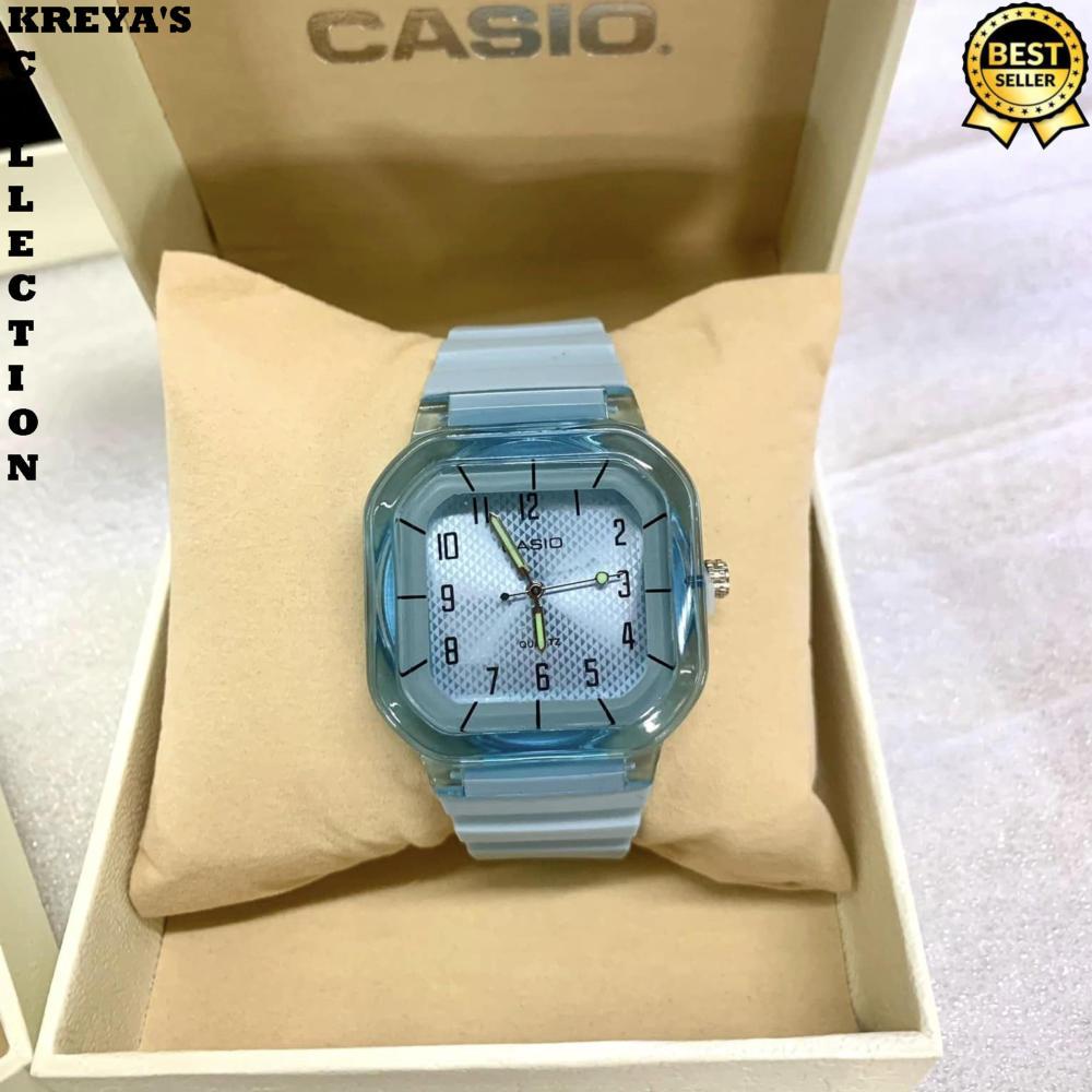 Casio Pattern illusion Analog Numerical Square All Blue FKM Rubber ...