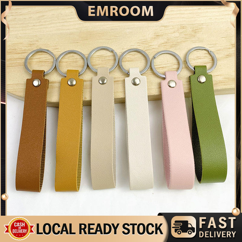 Minimalist PU Leather Keychain Versatile Car Key Strap Waist Wallet ...