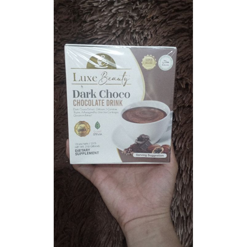 Luxe Slim Dark Choco Chocolate Drink 1Box / 10 Sachets 21G | Shopee ...