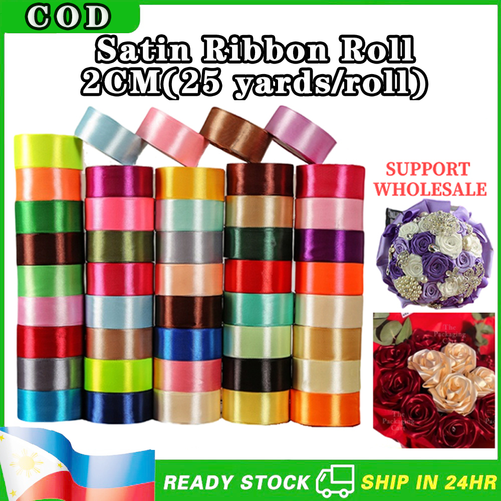 (2cm/25 yards/roll) Satin Ribbon Wholesale Gift Packing Christmas ...