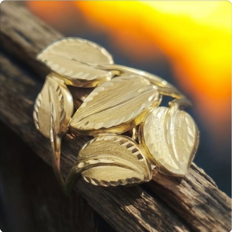 Dahon Ring 18k gold solid | Shopee Philippines