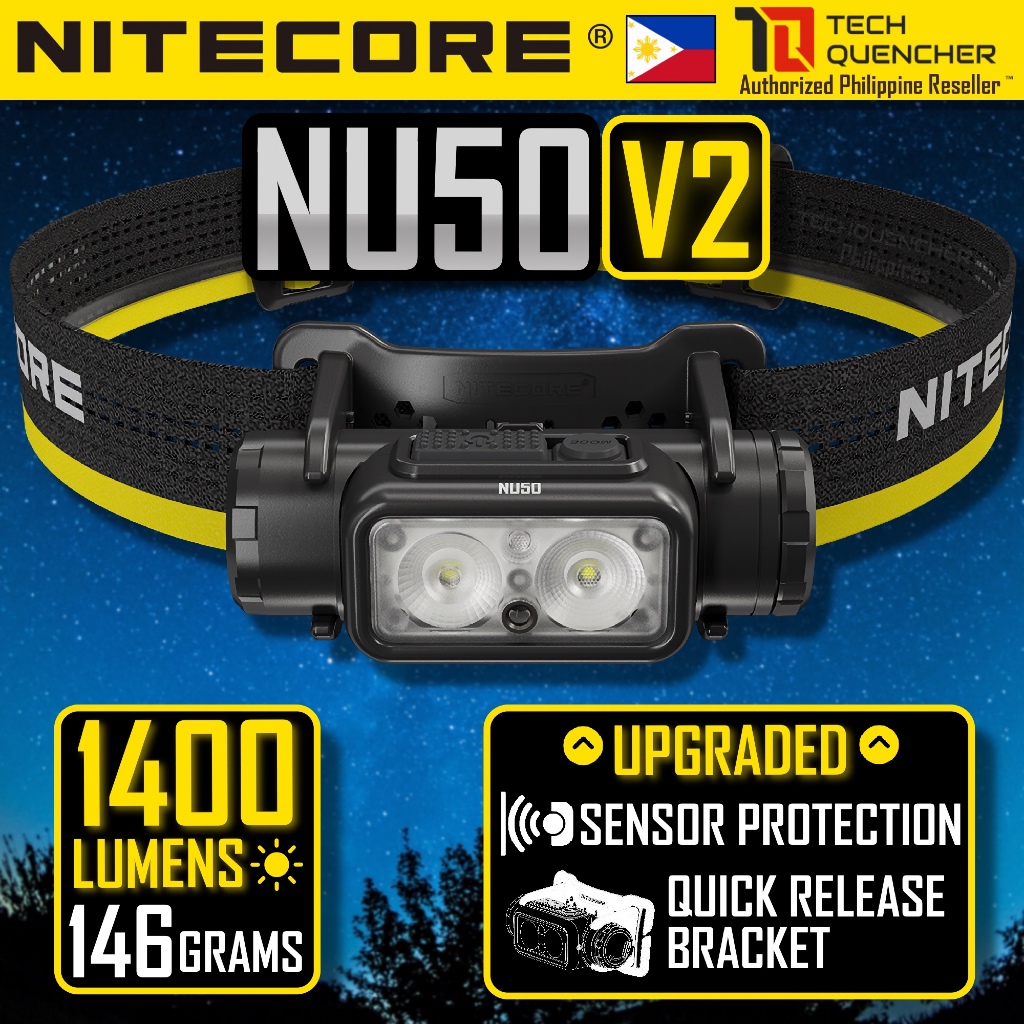 Nitecore NU50 Headlamp 1400 Lumens -146g -Dual Output - USB-C ...