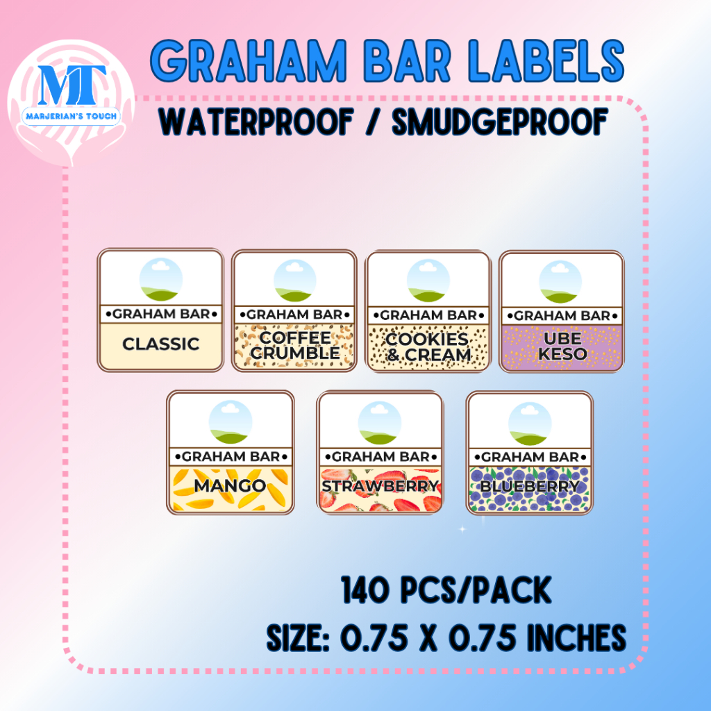 GRAHAM BAR PRODUCT LABEL WATERPROOF SMUDGEPROOF PERSONALIZE STICKER ...
