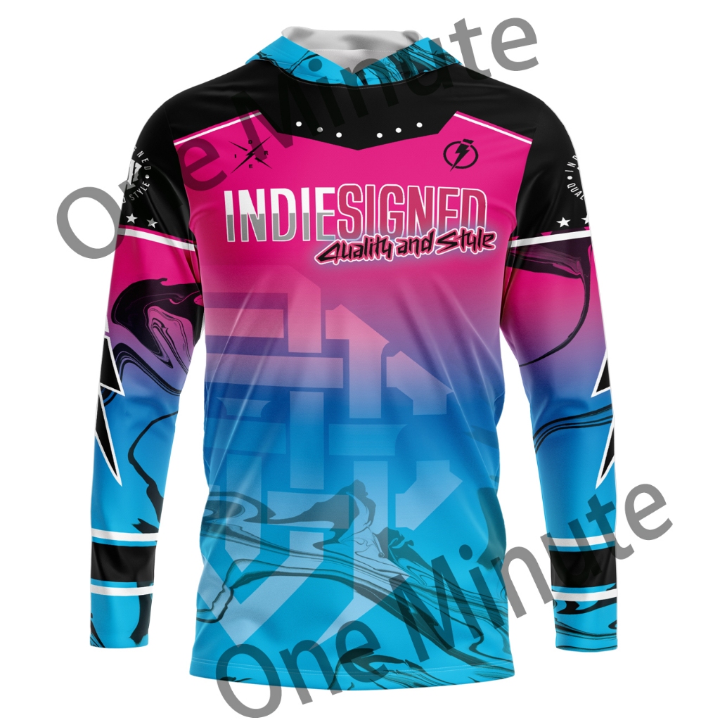 Hoodie Warmer Jersey with Hood Design for men Motorcycle Long Sleeve T-shirt Full Sublimation ...