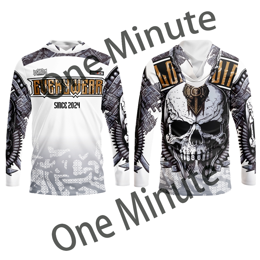 Warmer Jersey with Hoodie Design for men Motorcycle Long Sleeve Hood T-shirt Full Sublimation ...