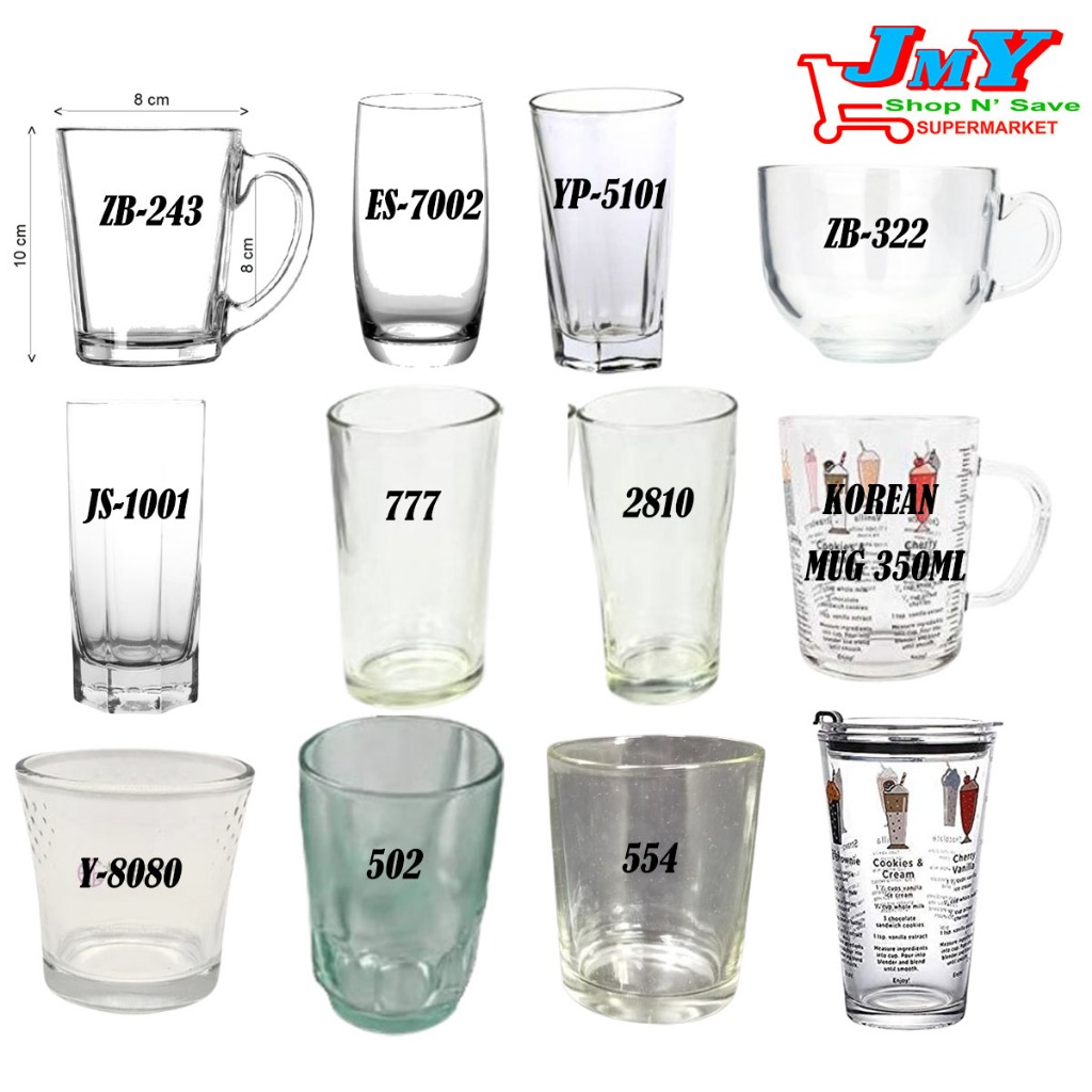 JMY EXCLUSIVE GLASSWARE SET TRANSPARENT DRINKING MUG/GLASS 6 PCS ( SOLD ...