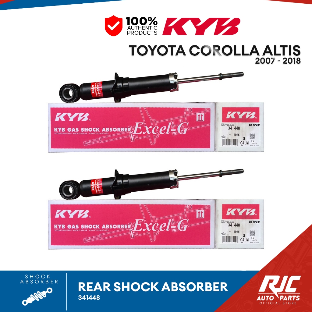 KYB SHOCK ABSORBER TOYOTA COROLLA ALTIS REAR 2007-2018 341448 1set ...