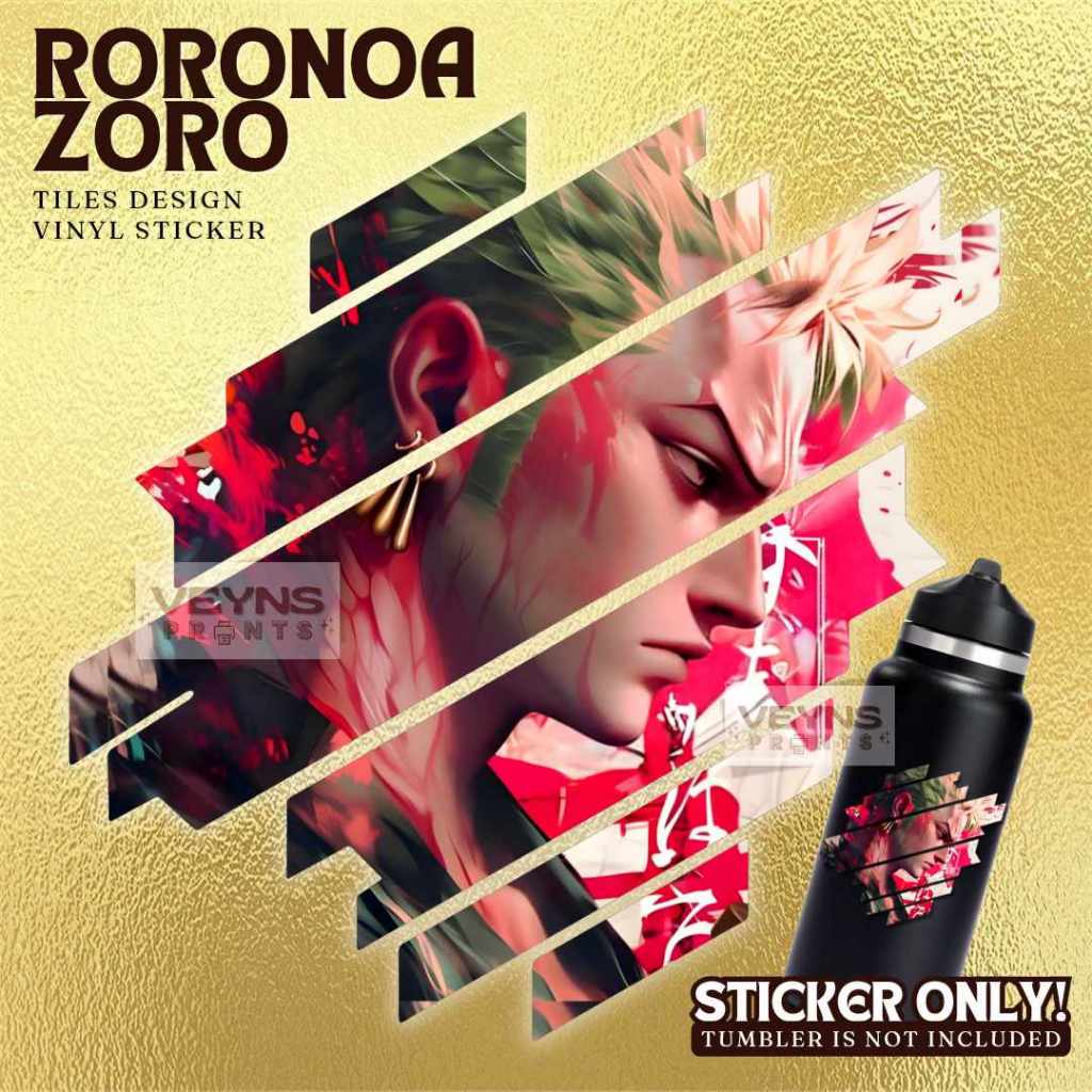 ONE PIECE ZORO STICKER - TILES DESIGN LAMINATED VINYL STICKER FOR ...
