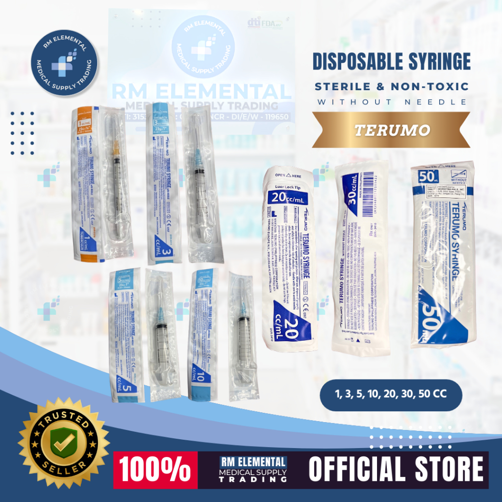 (piece) Terumo Syringe (1cc 3cc 5cc 10cc 20cc 30cc 50cc) PER PIECE | Shopee Philippines
