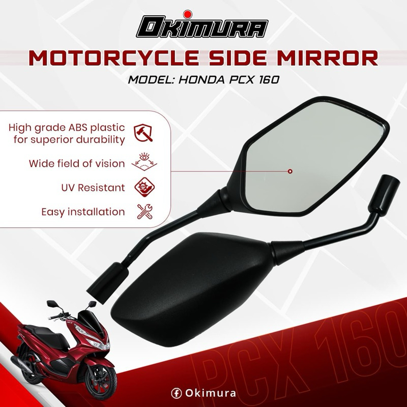 OKIMURA ORIGINAL SIDE MIRROR PCX160 STOCK HONDA | Shopee Philippines