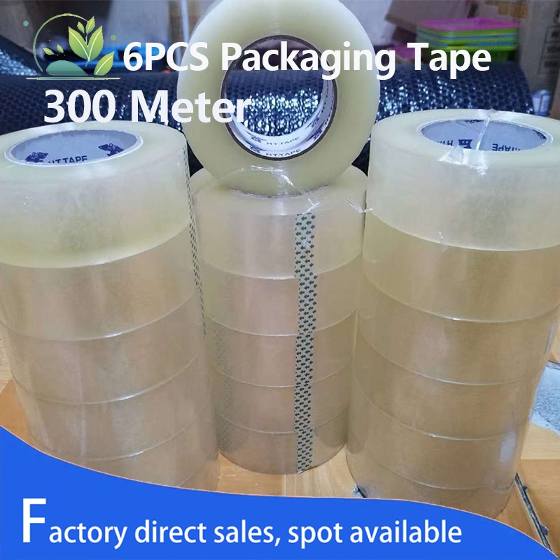6PCS 300/200/100Metes Packaging Tape Clear/Clear yellow/Brown ...