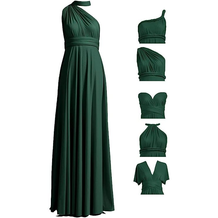DARK EMERALD GREEN Infinity Dress with Attached Tube Floorlength ...