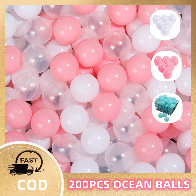 [COD] 200PCS Pink Ocean Balls Soft Baby Toy Balls Children Park Indoor ...