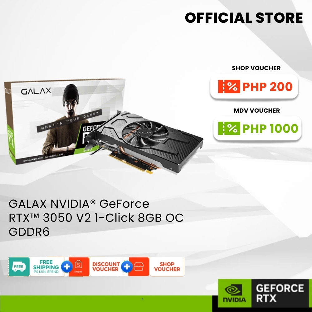 Galax NVIDIA® GeForce RTX™ 3050 V2 1-Click OC 8GB GDDR6 128Bit Graphics ...