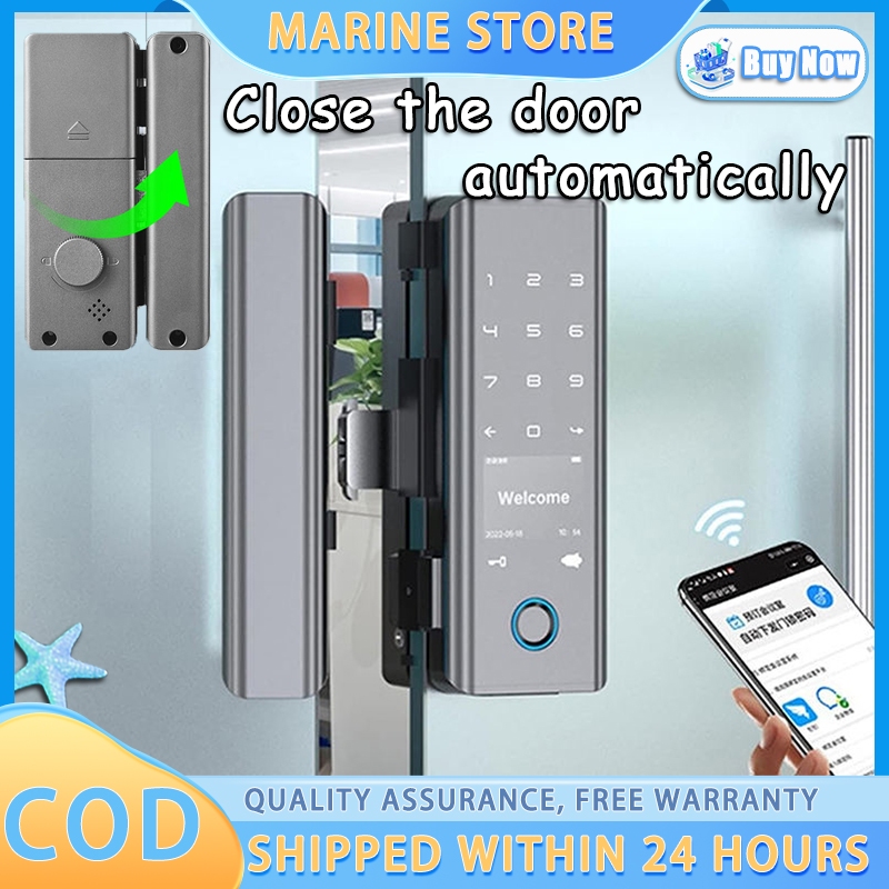 Tuya Smart Door Lock Glass Door Fingerprint Lock No Hole Access Lock ...