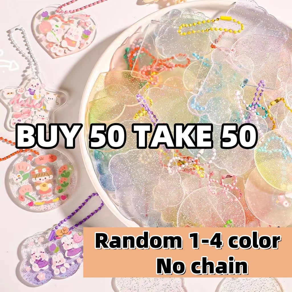 DIY Keychain Acrylic Goo Plate DIY Keyring Glitter Gradient Guka Spot ...