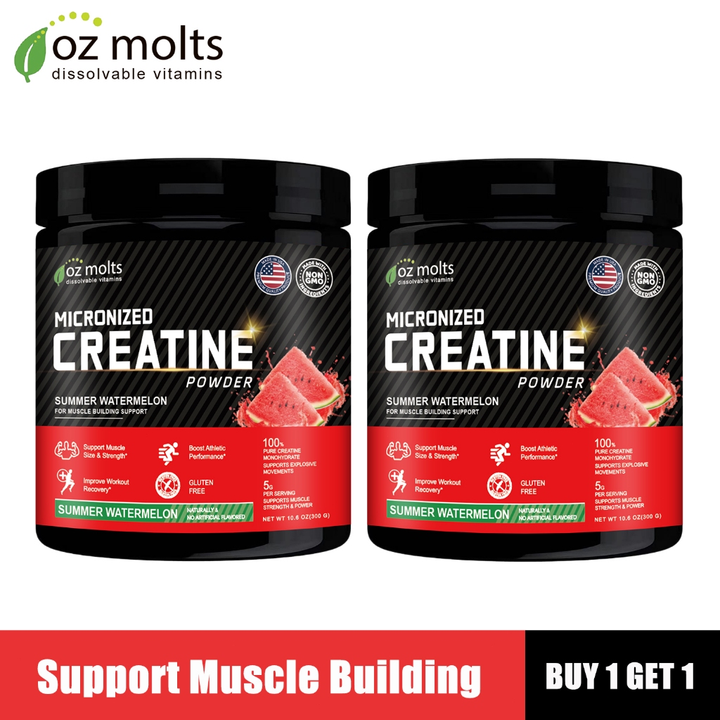 Ozmolts Creatine Monohydrate Powder Building Muscle Mass Workout Supplement Pure Creatine Drink ...