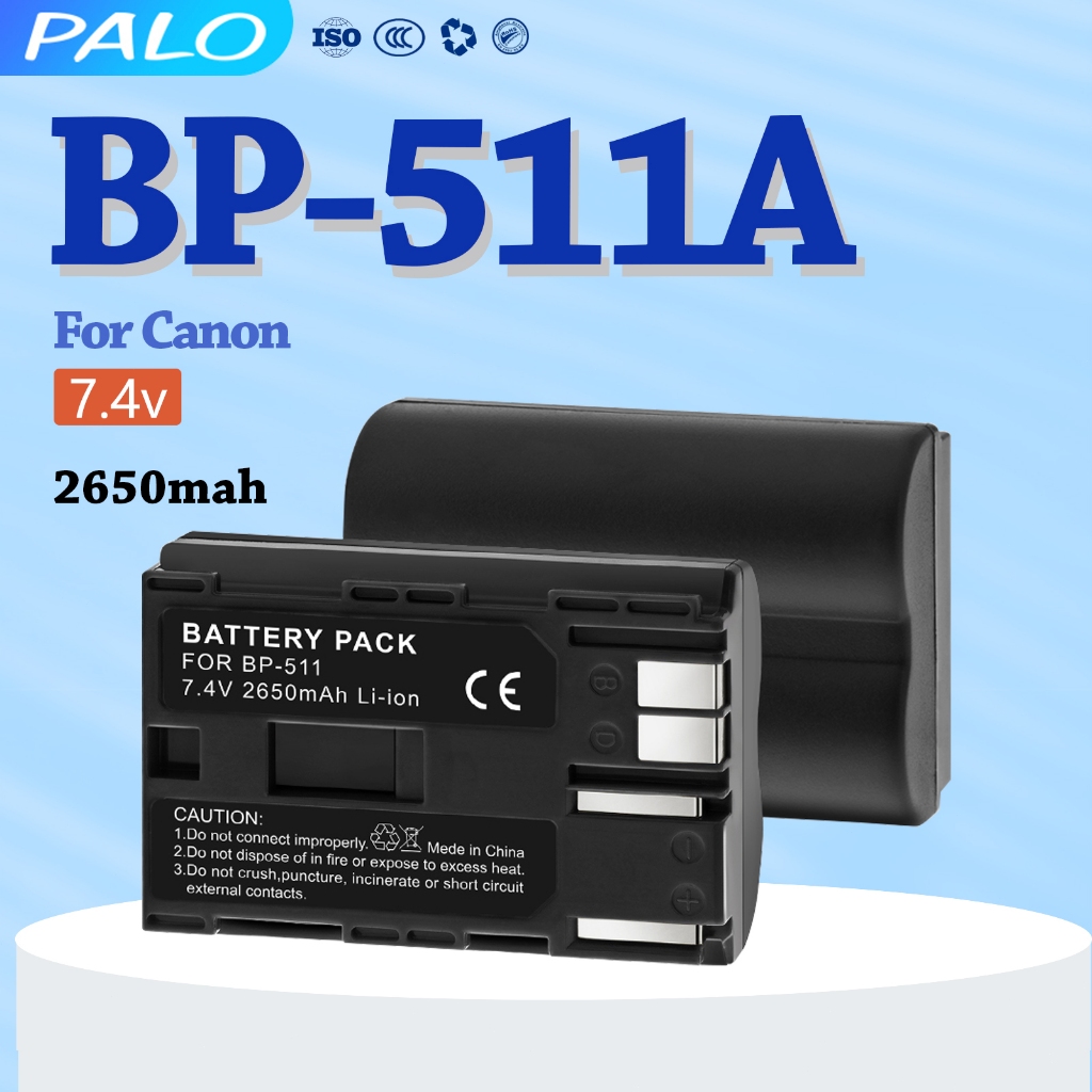 PALO BP-511 BP 511A BP511 Battery for Canon EOS 40D 300D 5D 20D 30D 50D ...