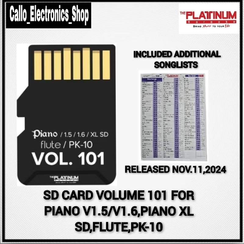 PLATINUM SD CARD VOL.101 For FLUTE/PIANO 1.5&1.6&XL SD/PK-10 | Shopee ...