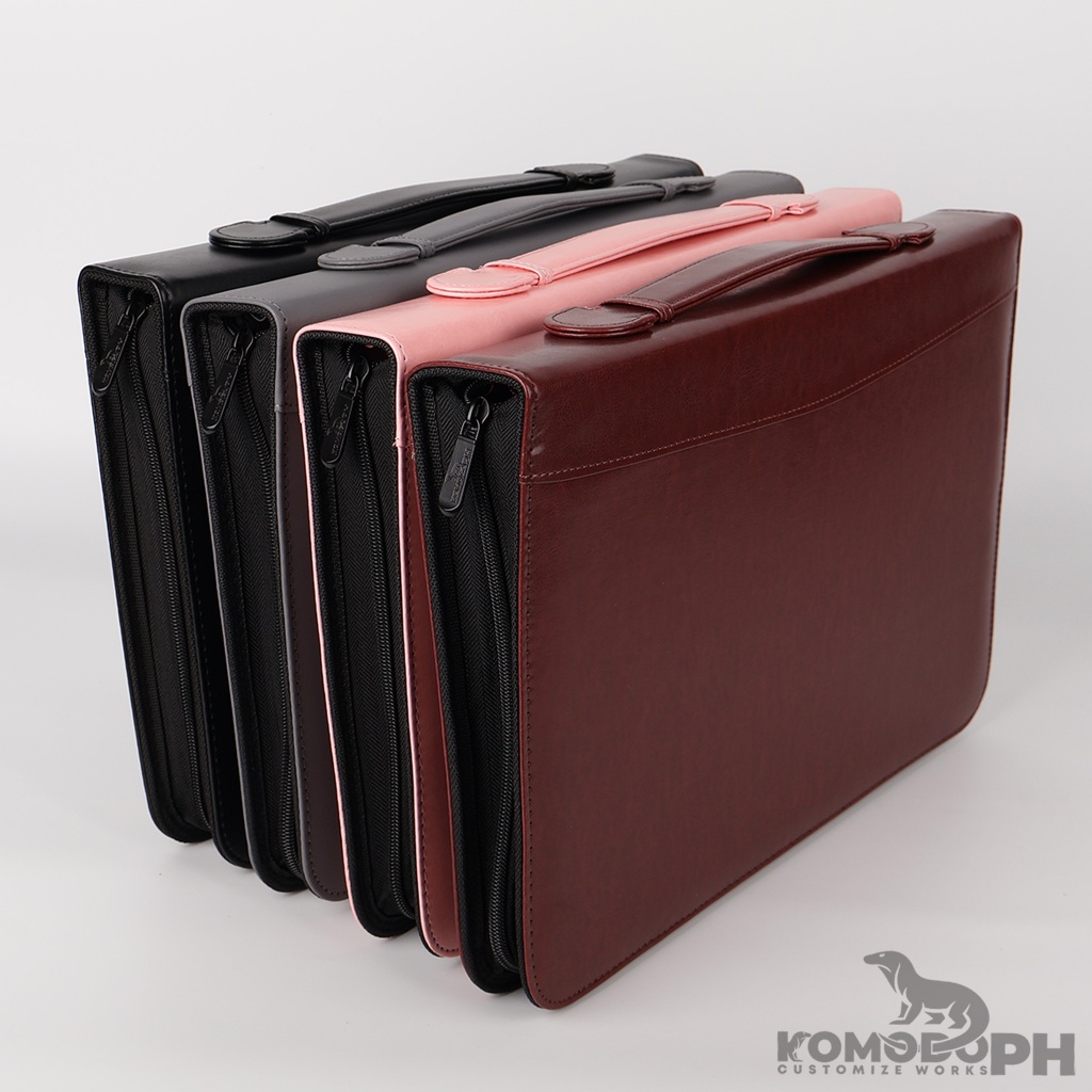 Leather Portfolio Bag With Handle | Long size. Free engrave name ...