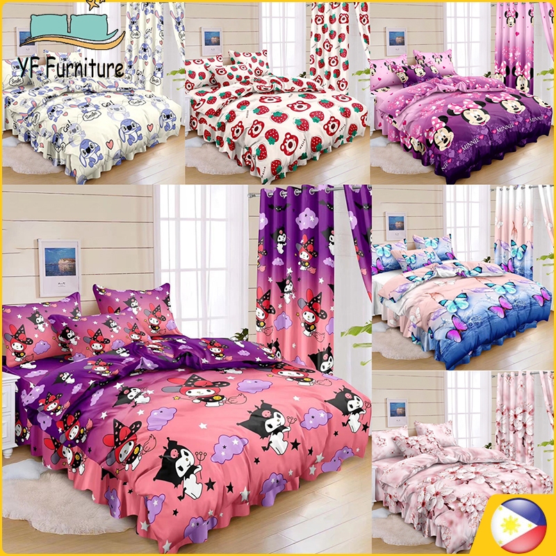 COD Bed Sheet with Pillow Case 3 in 1 Full Garterize Double Queen King ...