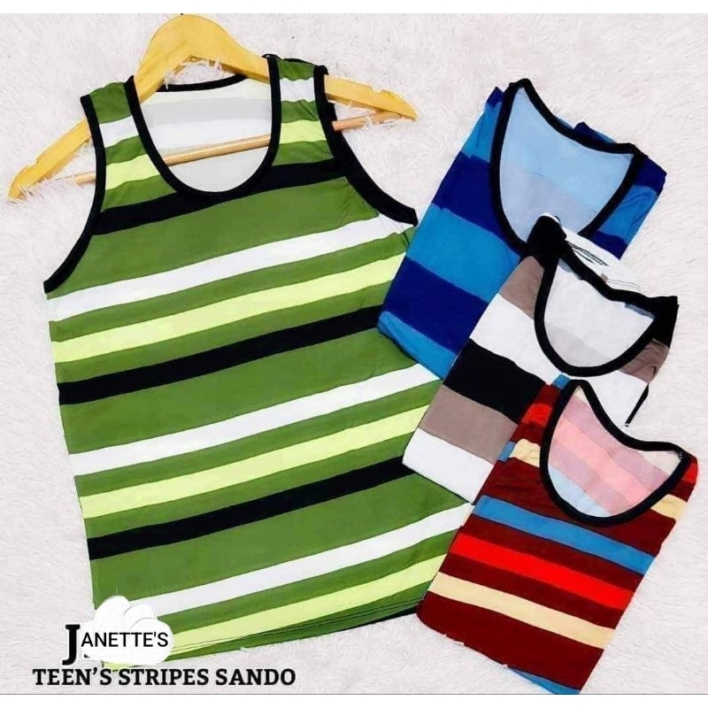 Teens Stripes Sando Fit 12-16 Years Old | Shopee Philippines