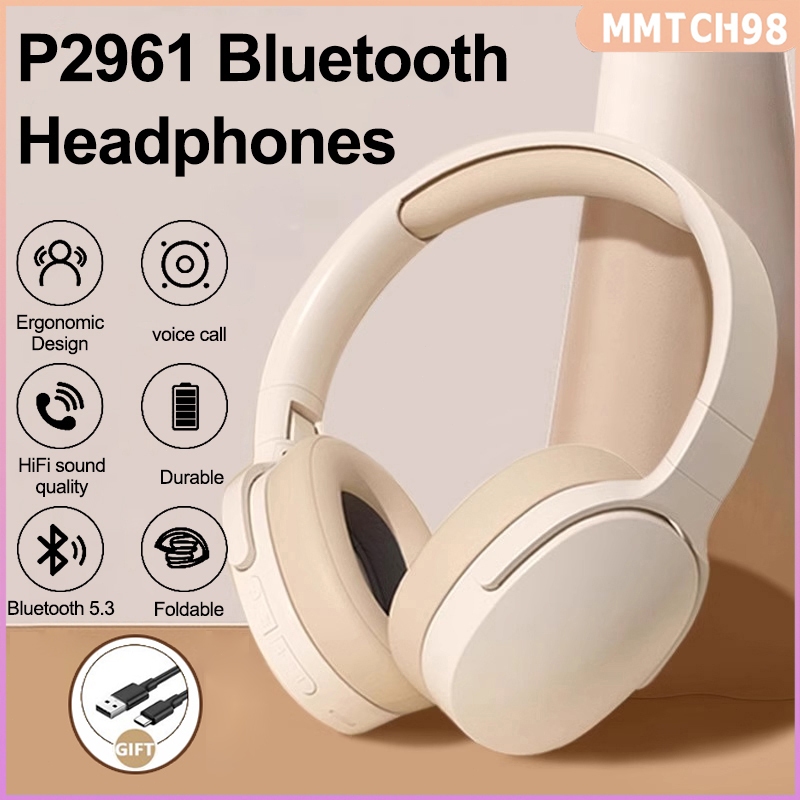 P2961 Headset Wireless Bluetooth Headphone Call Function Noise ...