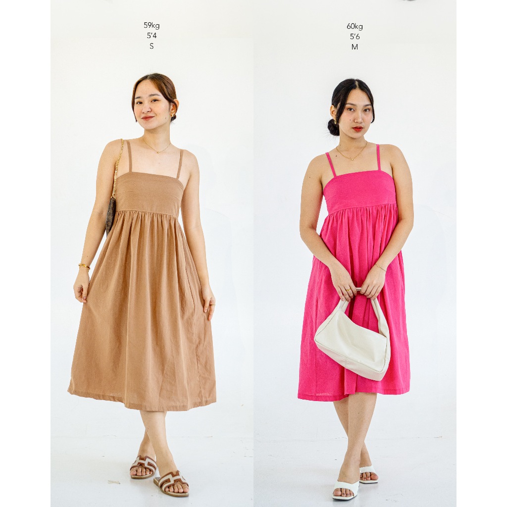 ALISON BEL: Sweetheart Midi Dress - Premium Cotton Linen♡ | Shopee ...