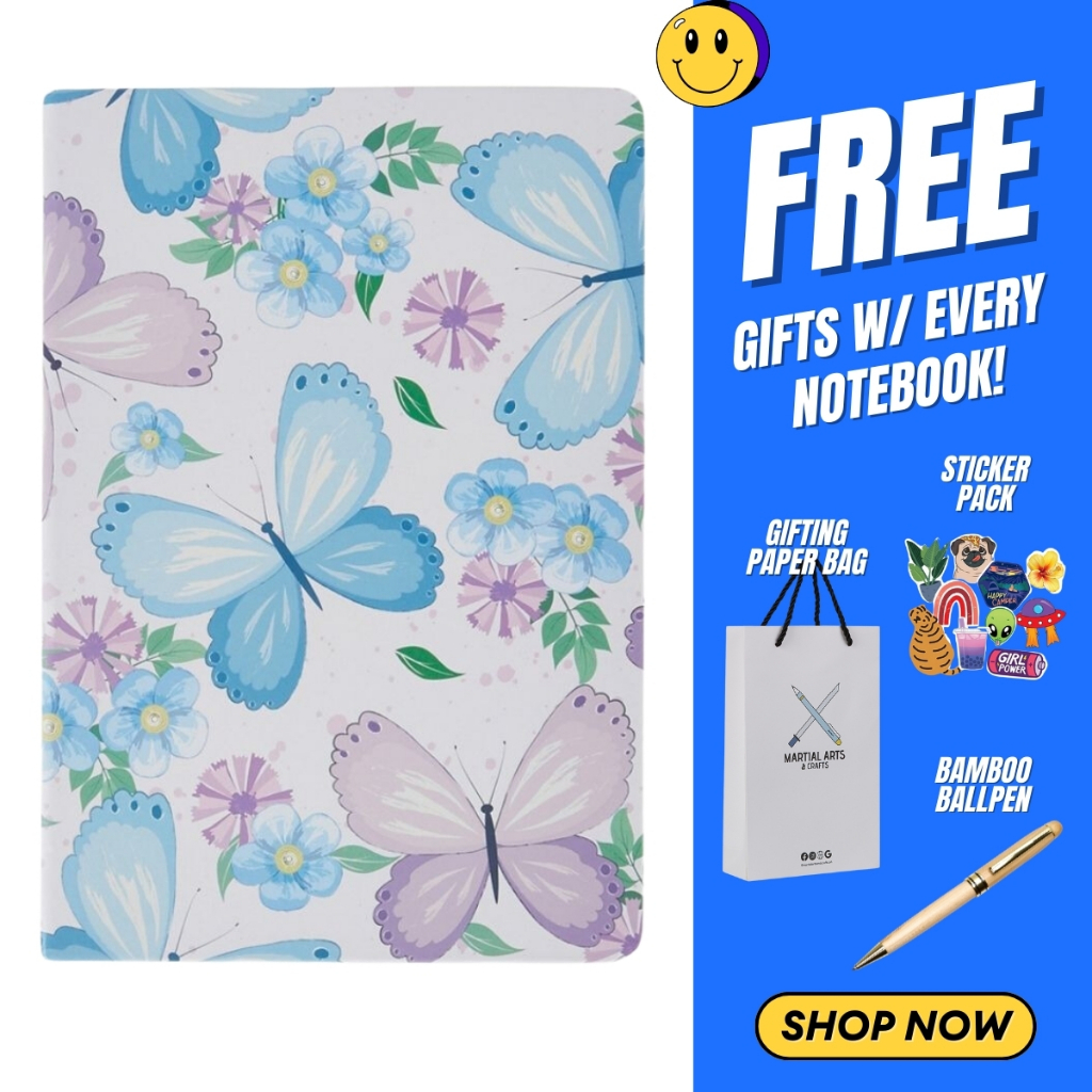 Butterfly A5 Hardbound Notebook with 80gsm Lined Beige Sheets and 192 ...