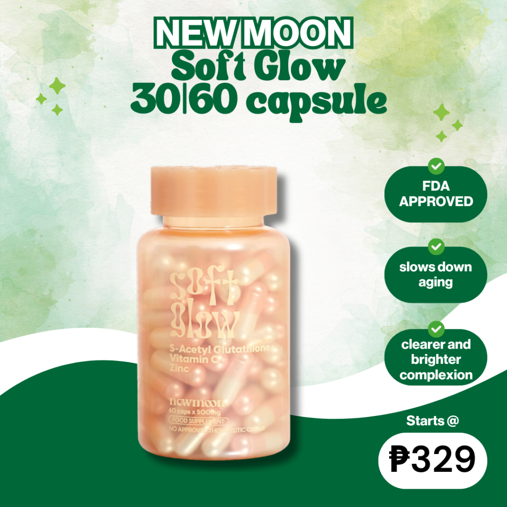 NEW MOON Soft Glow S-Acetyl Glutathione Beauty Supplement Skin ...
