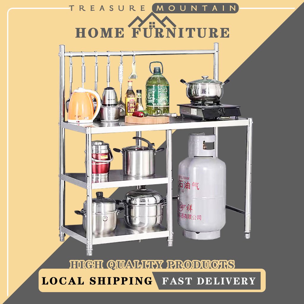 Treasure Mountain Kitchen Storage Rack Gas Stove Stand Rack Steel ...