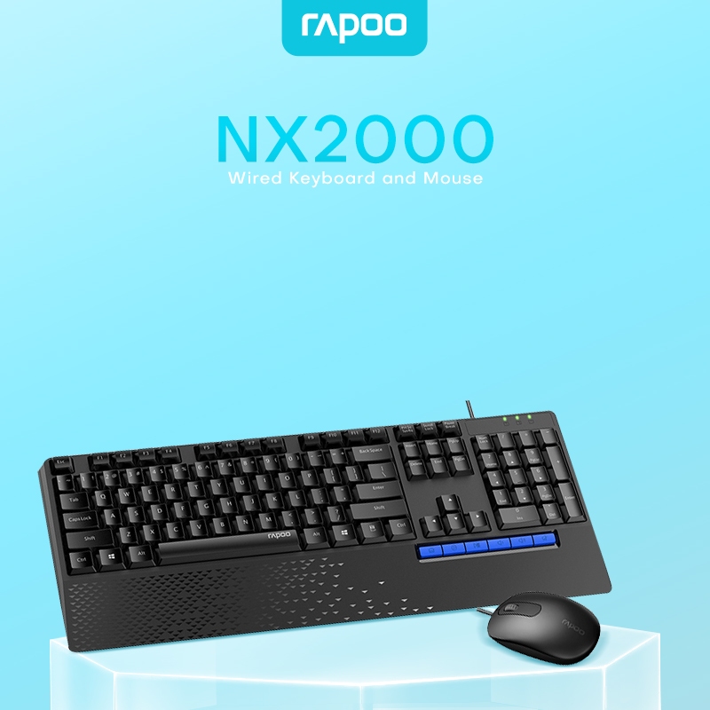Rapoo NX2000 Wired Keyboard and Mouse Set Combo 1600DPI | Shopee ...