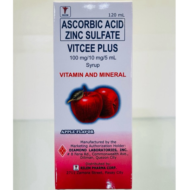 VITCEE PLUS 120ml (Ascorbic Acid + Zinc) | Shopee Philippines