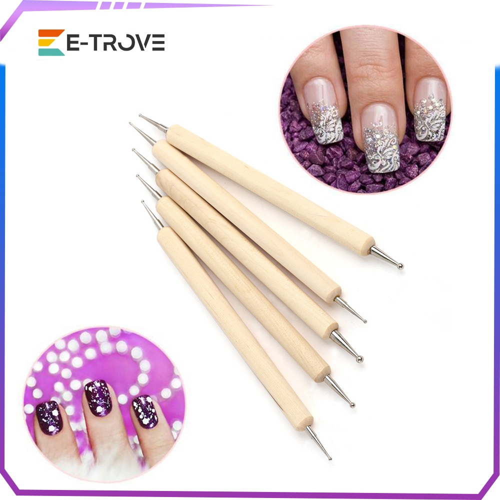 5Pcs/Bag Nail Art Dotting Pen Set Nail Tools Dotting Pen Nail Art 5 ...
