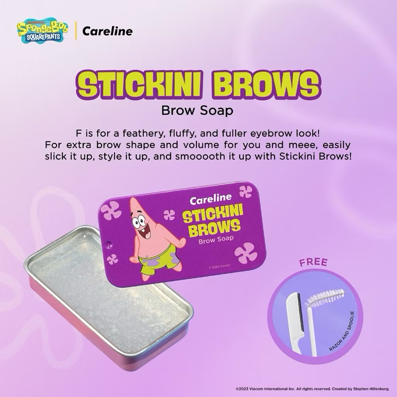 SpongeBob X Careline Stickini Brow Soap 10g (for eyebrow laminated look ...