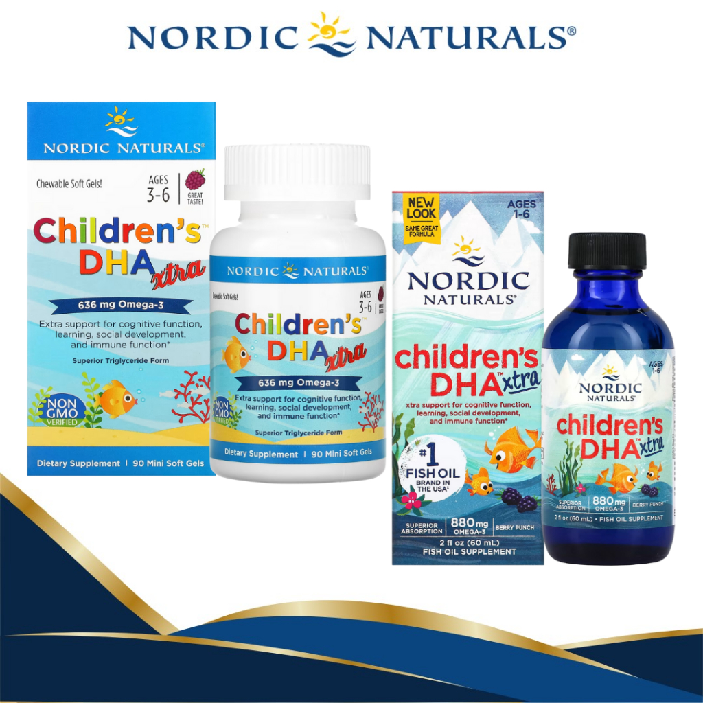 Nordic Naturals, Children's DHA Xtra, Ages 1-6 & 3-6, Berry Punch ...