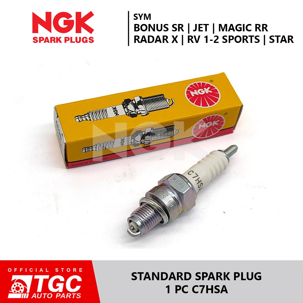 NGK Spark Plug Motorcycle Standard SYM Bonus SR Jet Magic RR Radar X RV 1-2 Sports Star C7HSA ...