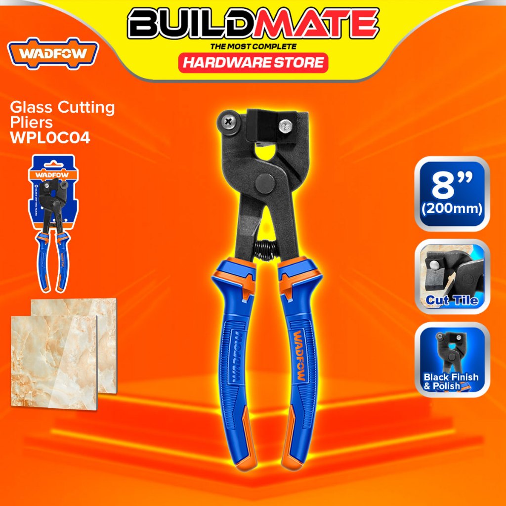 BUILDMATE Wadfow 8 Inch Glass Cutting Pliers Black Finish Tile Nipper ...