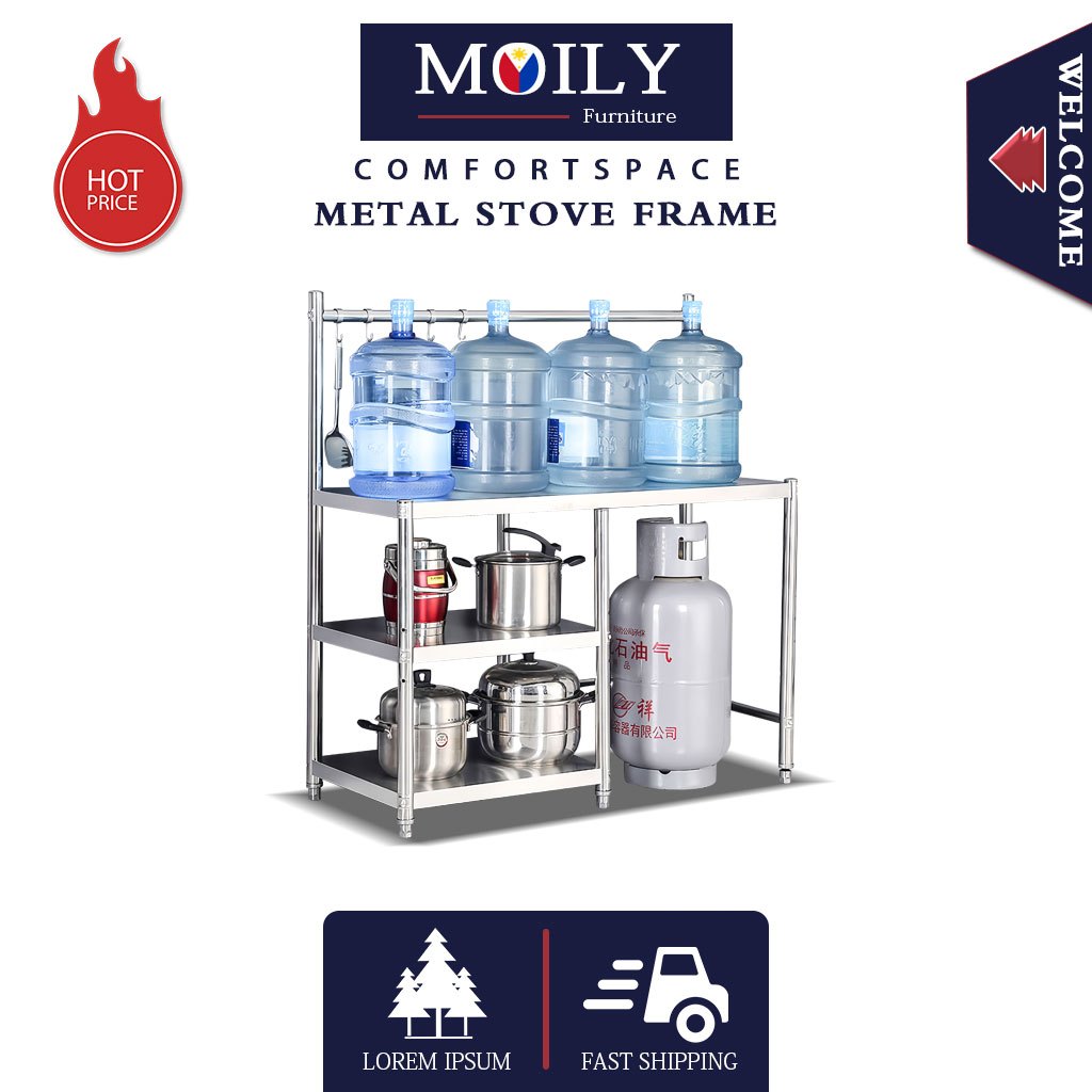 MOILY Kitchen metal gas rack, storage platform, heavy-duty kitchen rack ...