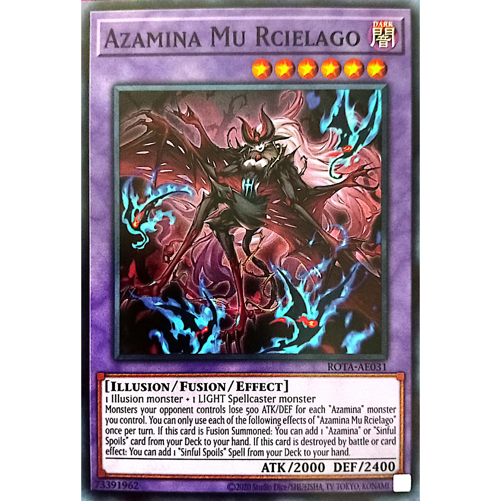 ROTA-AE031 Azamina Mu Rcielago SR YUGIOH CARD | Shopee Philippines
