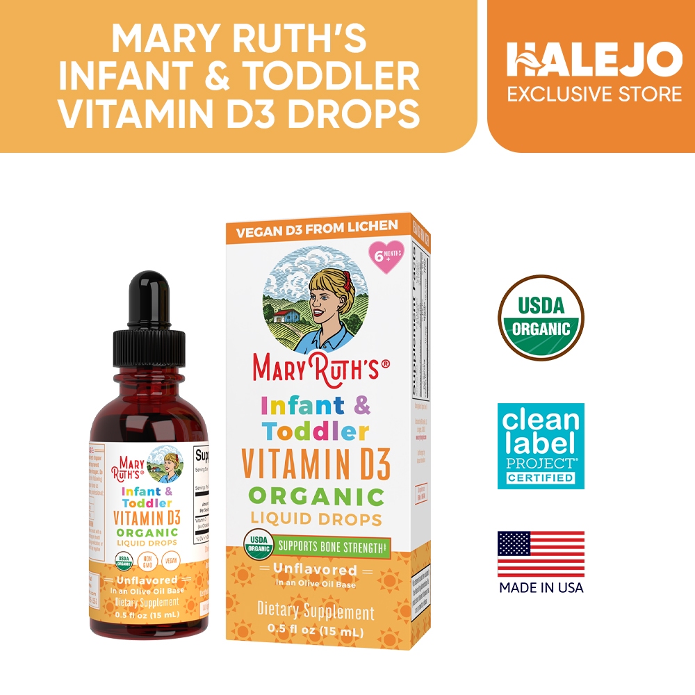 Mary Ruth's Infant & Toddler Vitamin D3 Organic Liquid Drops 15mL ...