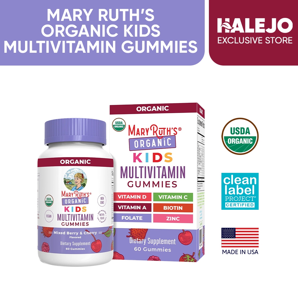 Mary Ruth's Organic Kids Multivitamin 60s Gummies for Happy Tummies ...