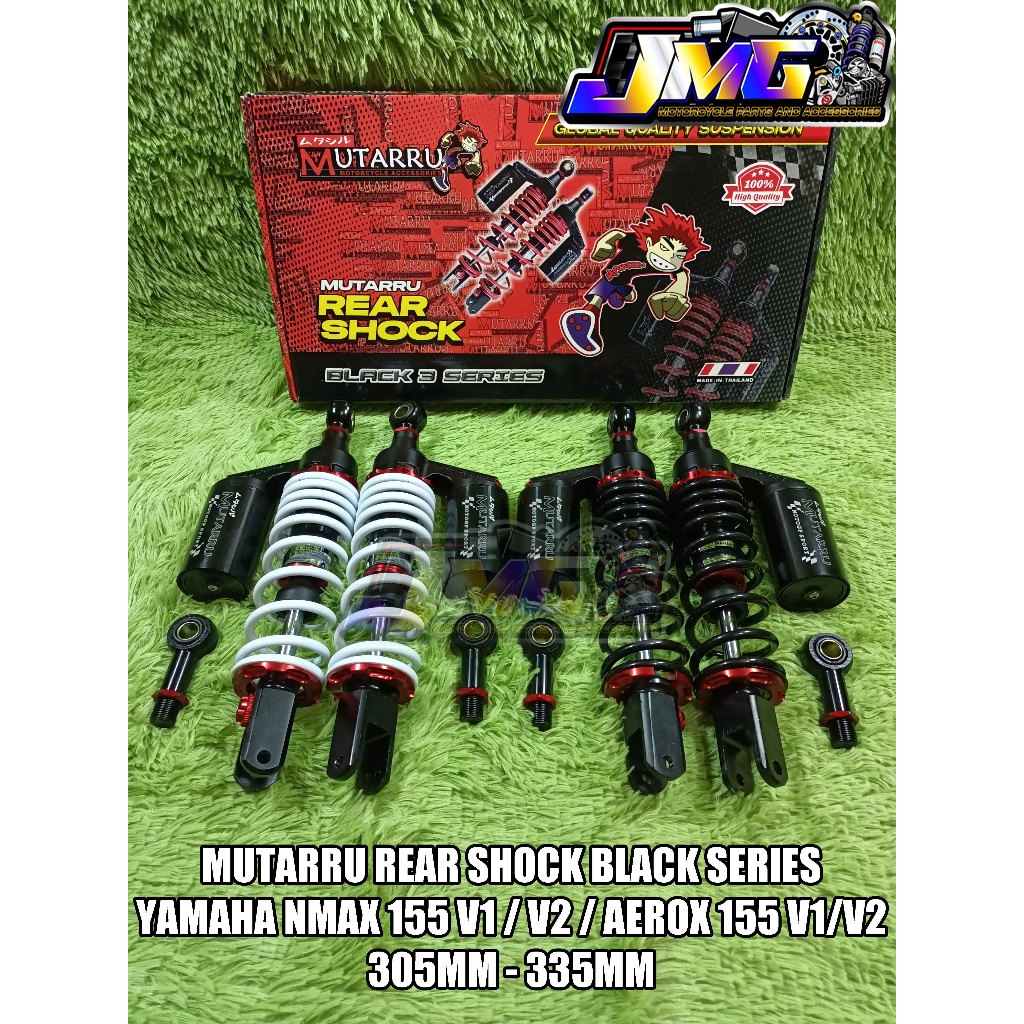 YAMAHA NMAX 155 V1/V2 / AEROX 155 V1/V2 MUTARRU REAR SHOCK 305MM - 335MM WITH TANK ADJUSTABLE ...