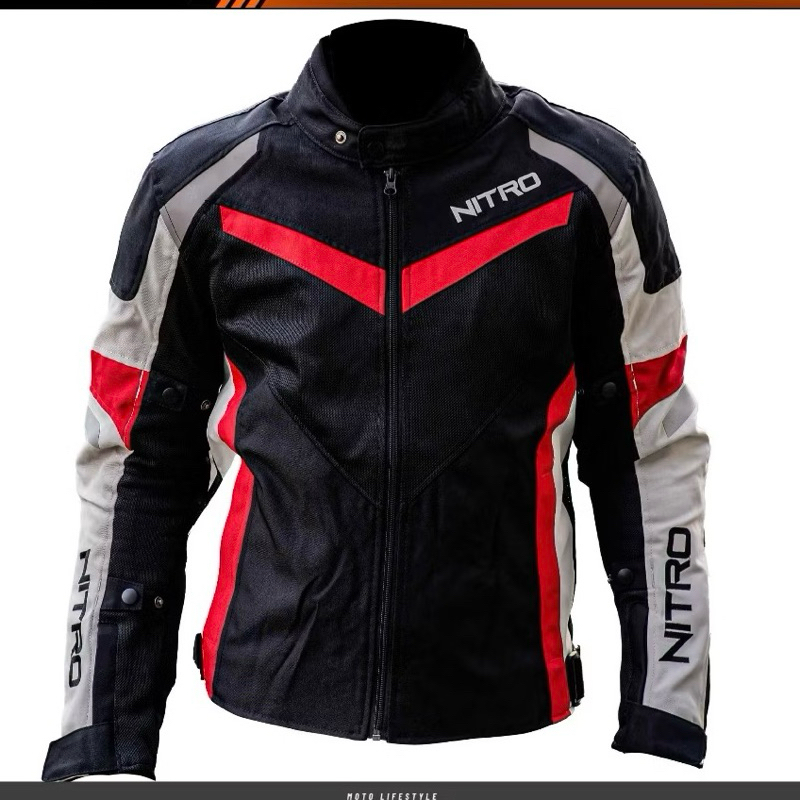 NITRO RIDING JACKET JK-118 BLCK RED | Shopee Philippines