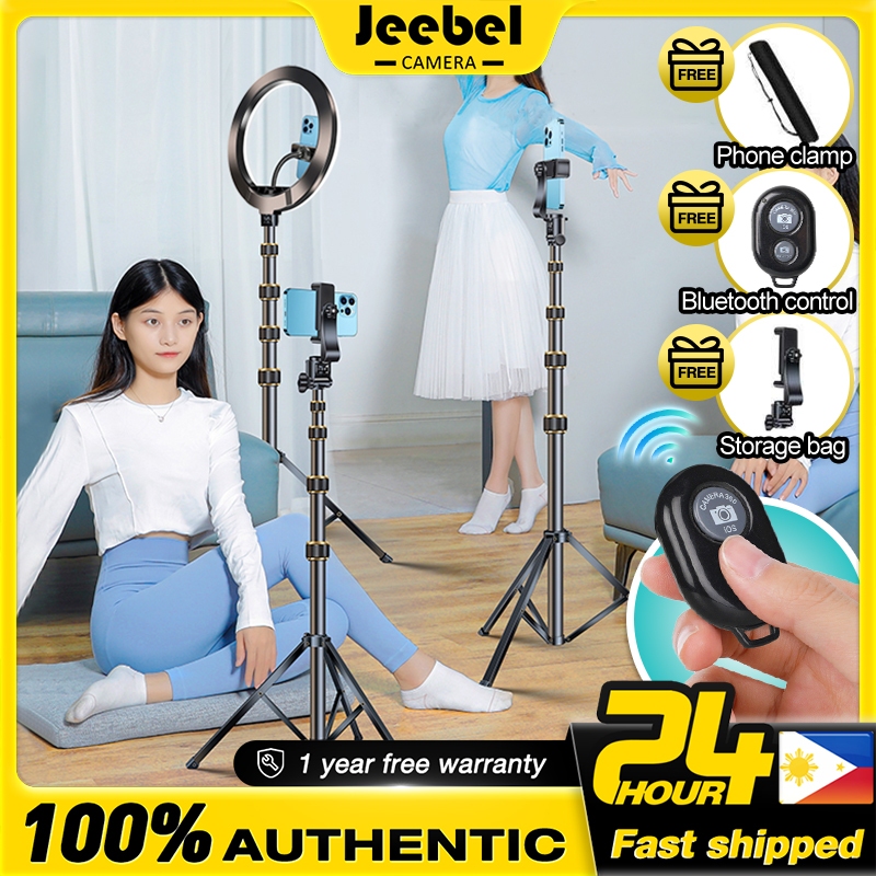 210CM Carbon Steel Tripod For Phone Vlogging Portable Selfie Stick Stand With Bluetooth Remote ...