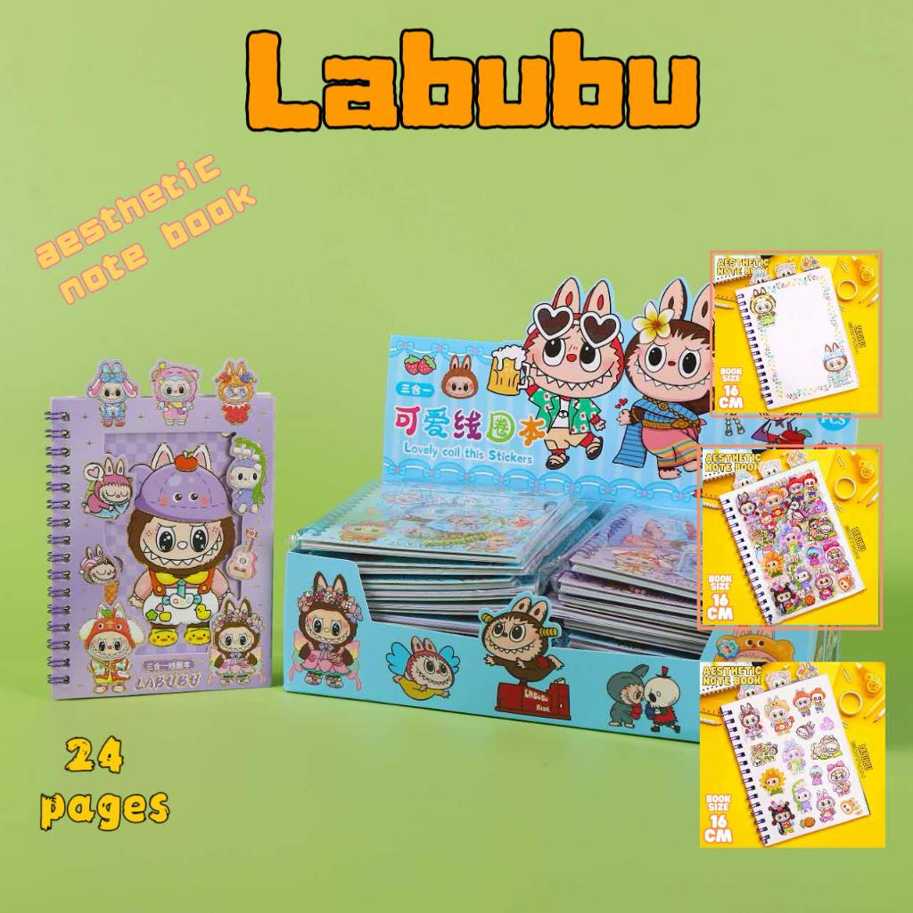 Sticker Book Coil Book labubu Goo Card Cartoon Cute Sticker Hand ...