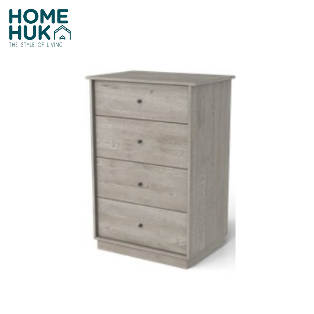 HOMEHUK HAKONE ZDC64S - 4 DRAWER CHEST CABINET GREY | Shopee Philippines