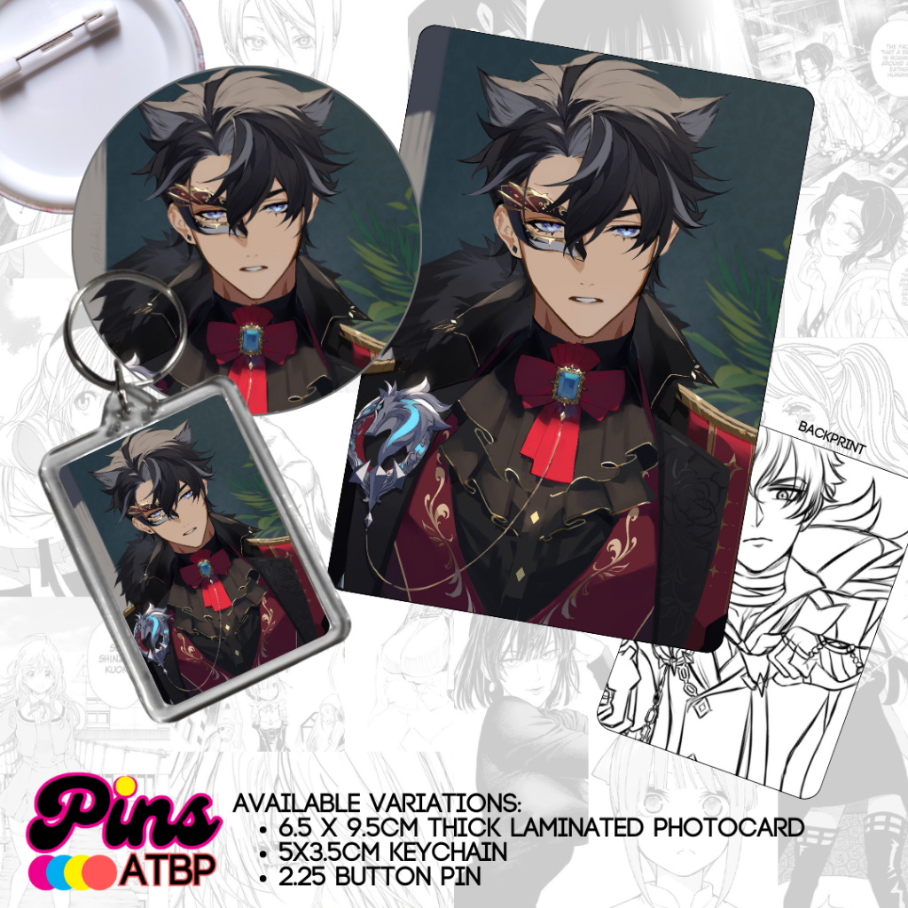 Wriothesley Genshin Impact Anime Collectible Photocard Button Pin ...