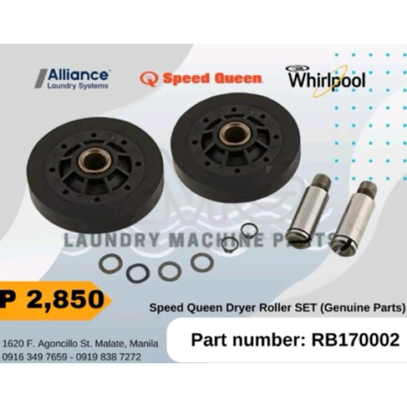 Speed Queen Dryer Roller Set (Gunuine parts) RB170002 | Shopee Philippines
